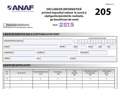 Formulare obligatorii: Declaratia 205 – Legislatie si practici de ...